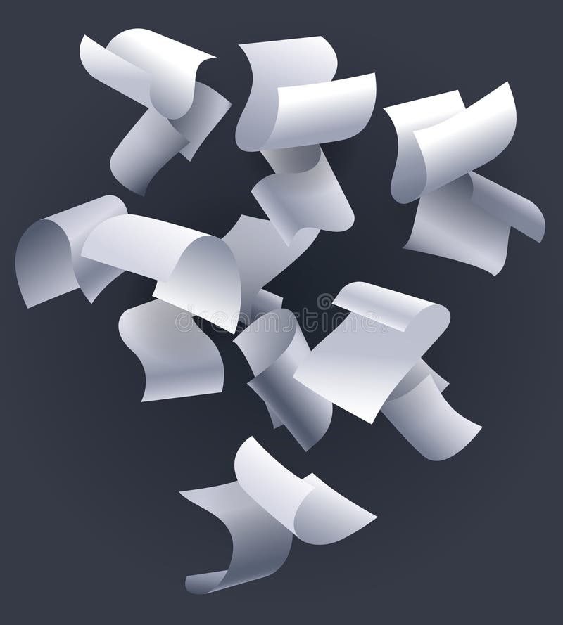 3d falling paper sheets stock vector. Illustration of file - 372961498