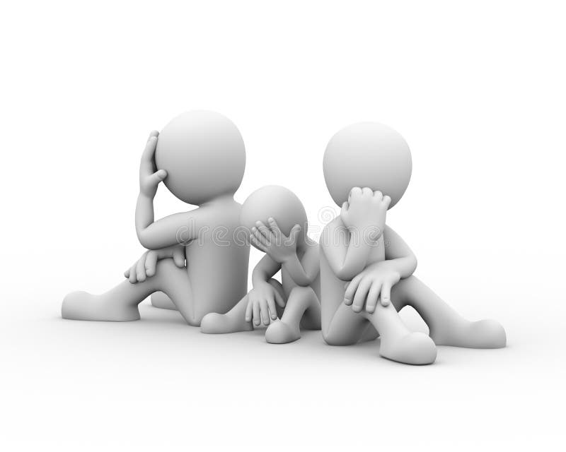 3d Family Dispute Frustration Problems Concept Stock Illustration ...