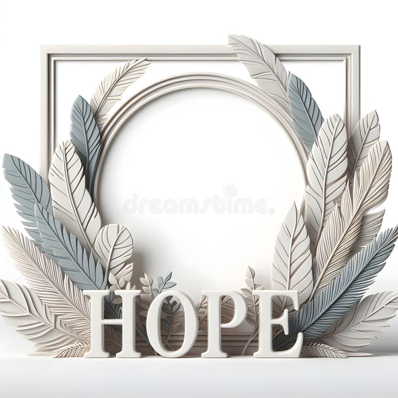 3D Family Diversity Feather Frame with Hope Text Concept As a ...