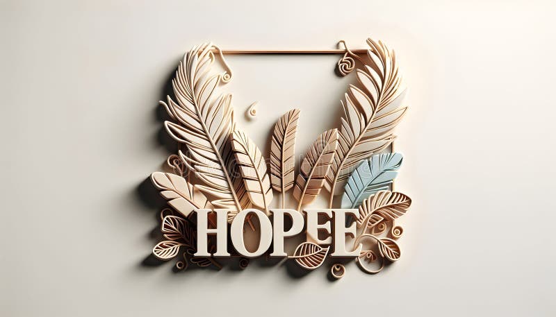 3D Family Diversity Feather Frame with Hope Text Concept As a ...