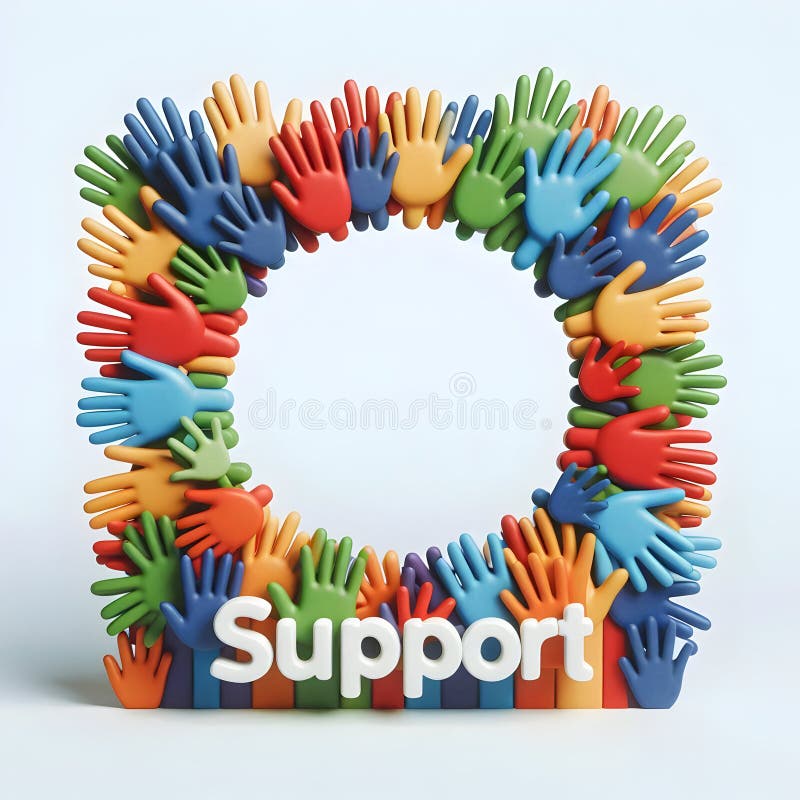 3D Family Diversity Handprint Frame with Support Text Concept As a ...