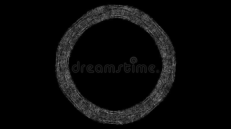 3D Fantastic Ring on Black Background. Object Dissolved White ...