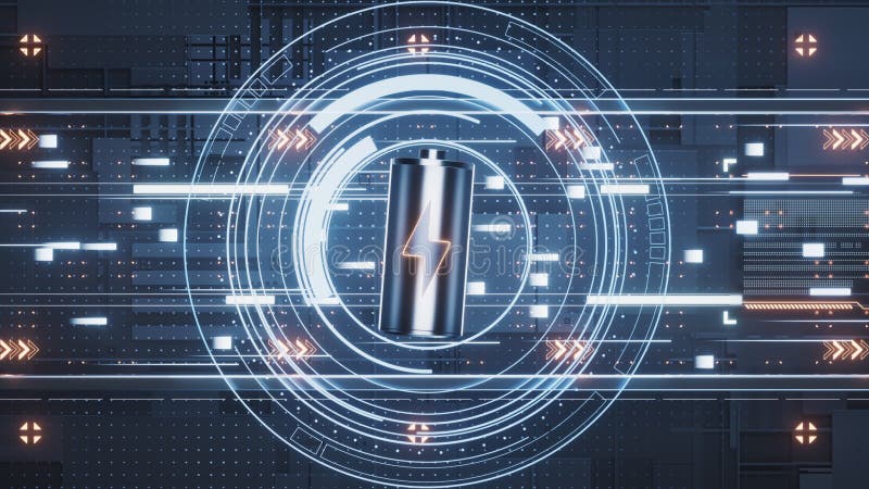 3D Fast Charge Battery on Black Background, Energy Technology Concept ...
