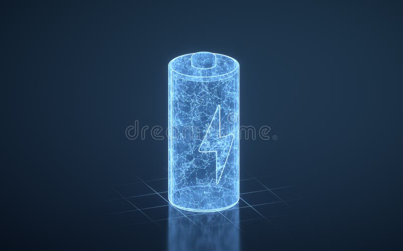 3D Fast Charge Battery on Blue Background, Energy Technology Concept ...