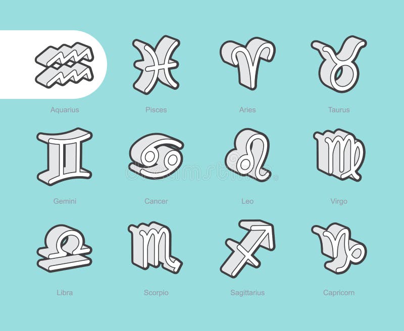 3D Fat Line Icons stock vector. Illustration of logo - 67731186