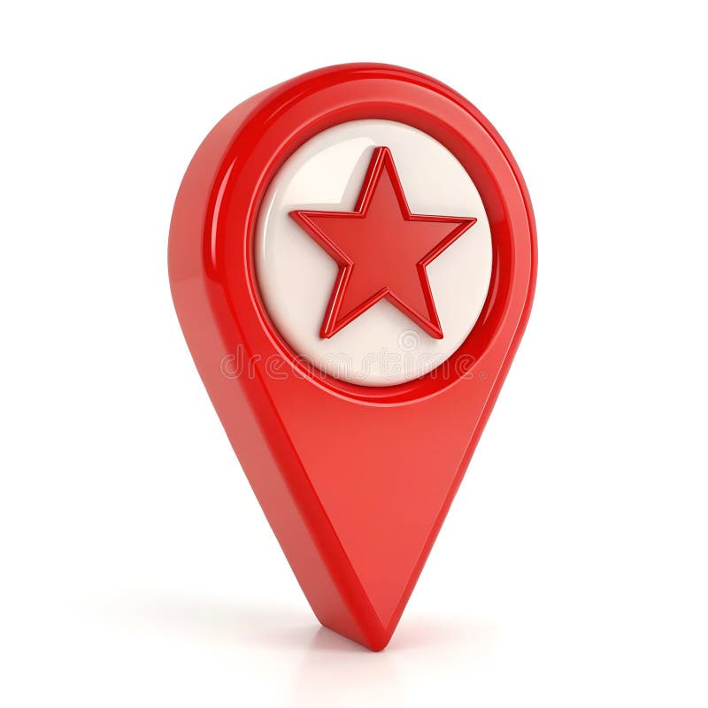 3D Favorite Location Icon 1 Isolated on White Background Stock ...