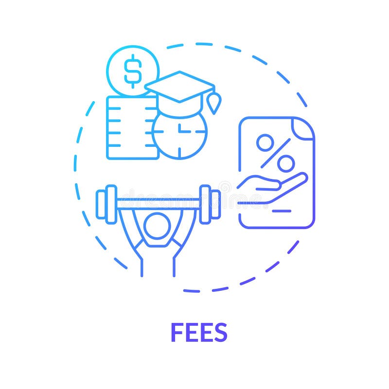 2D Fees Gradient Thin Line Icon Concept Stock Vector - Illustration of ...