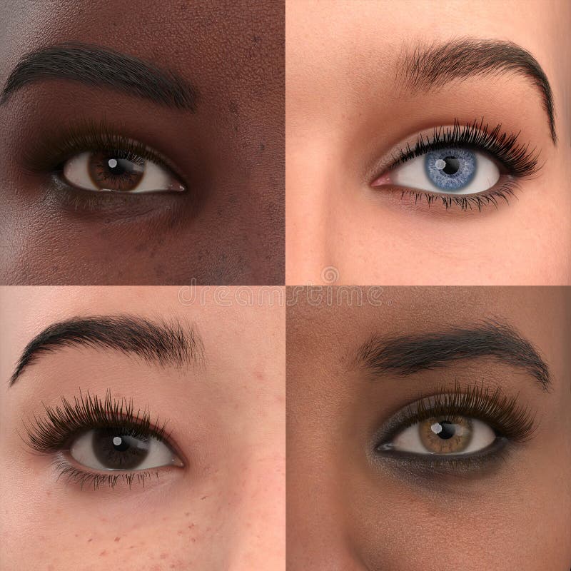 3D Female Face Race Collage Stock Illustration - Illustration of face ...