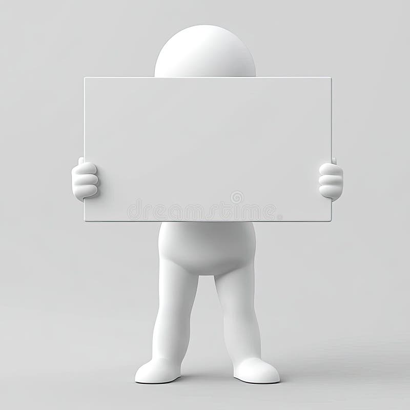 White Figure Holding Sign Stock Illustrations – 3,433 White Figure ...