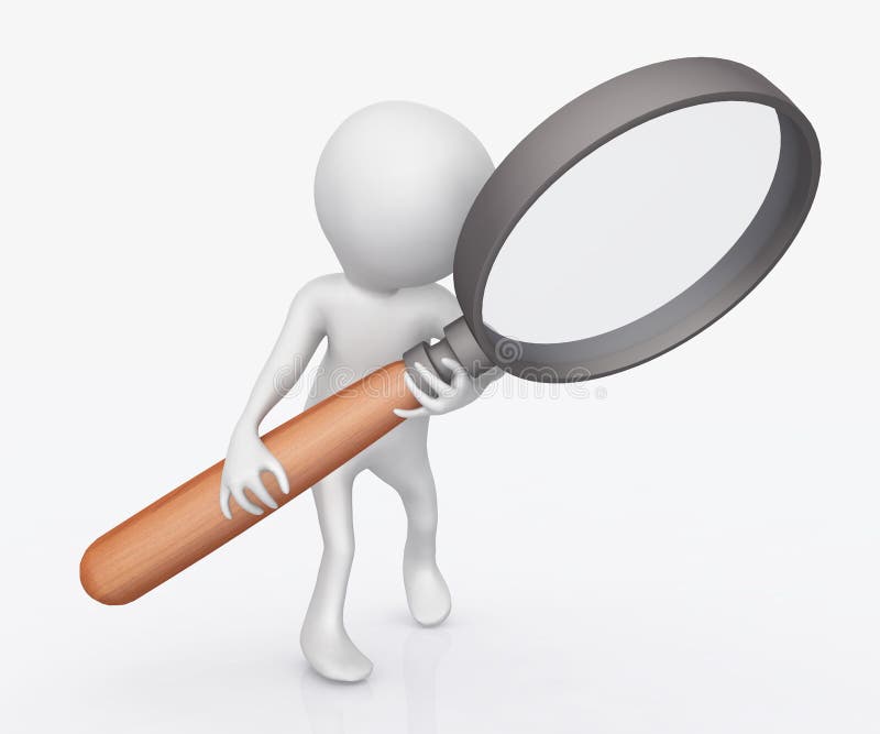 Figure with Magnifying Glass Stock Illustration - Illustration of ...