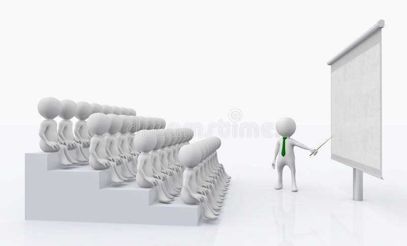 3D Figures As Lecturer and Students in the Lecture Hall Stock ...