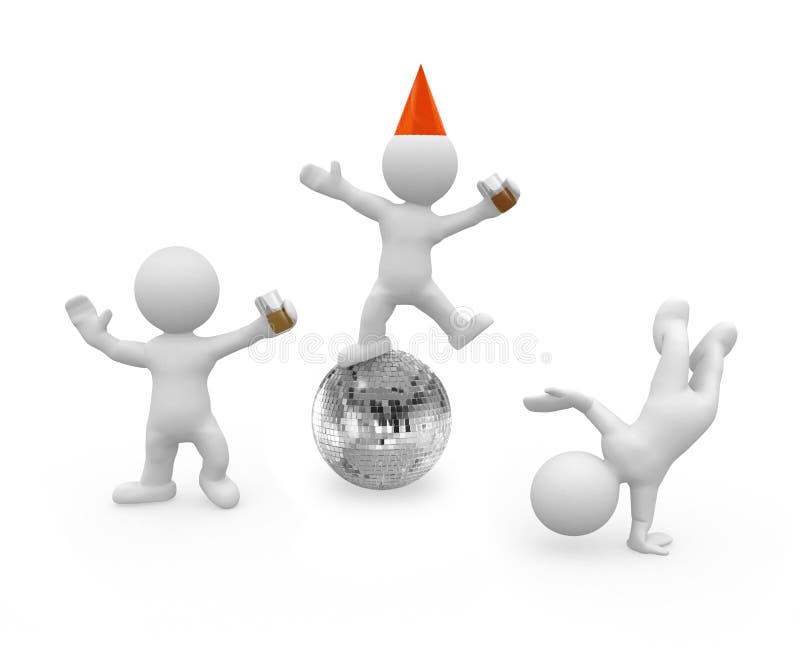 3d Figures are Having a Big Party Stock Illustration - Illustration of ...