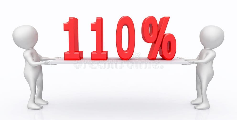 3D Figures with 110 Percent Symbol on a Board Stock Illustration ...