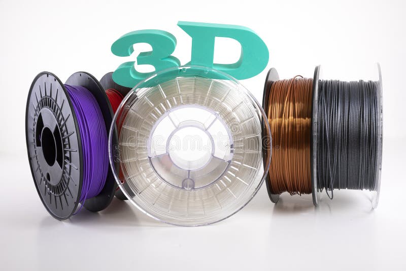 3D Printing Filament Reels for 3d Printers with Text `3d` Isolated on ...