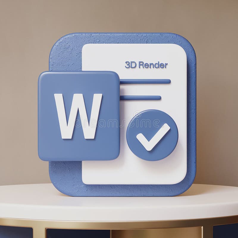 3d File Doc Icon. Minimal Word Document Icon. Document Form. Business ...