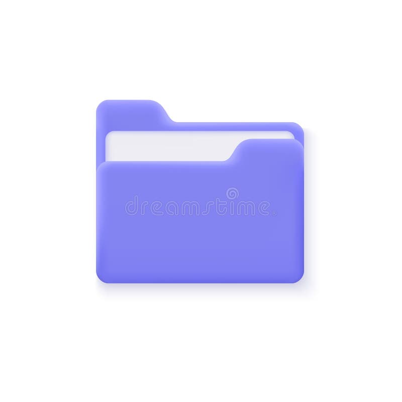 3d File Folder Icon in Minimalistic Style. File Storage Concept Stock ...