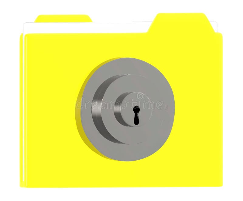3d file folder and lock stock illustration. Illustration of denied ...