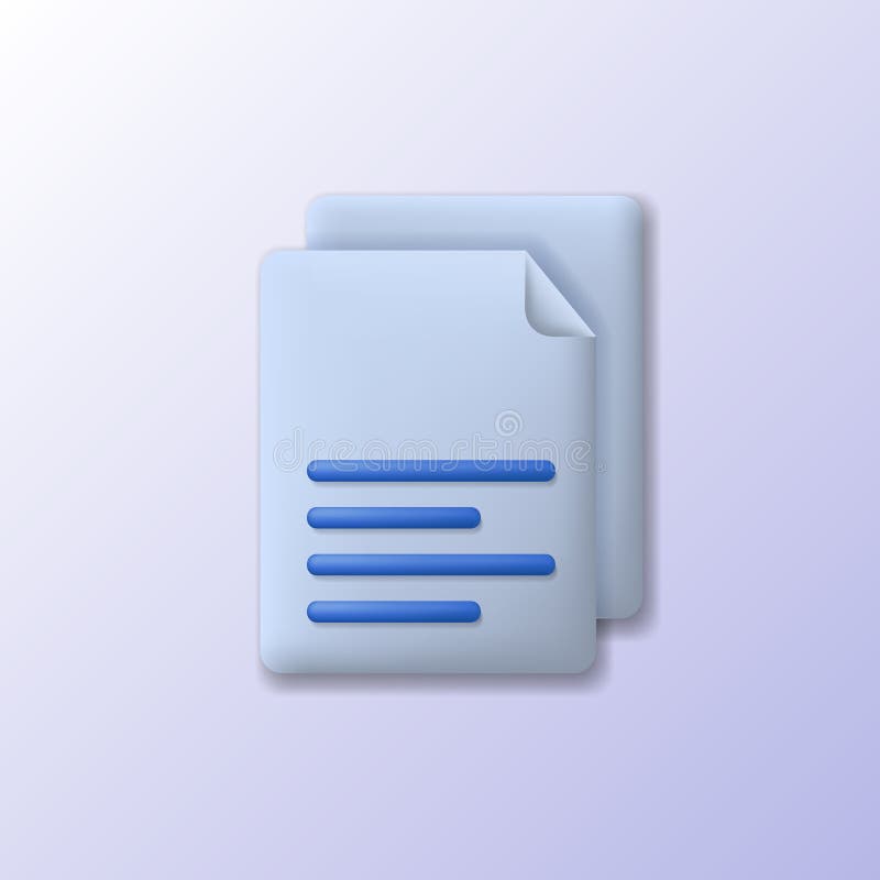 3d File Page Document Paper or Copy Cute Icon Illustration Concept for ...