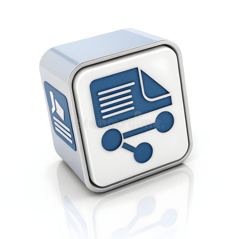 3D File Sharing Isolated on White Background Stock Illustration ...