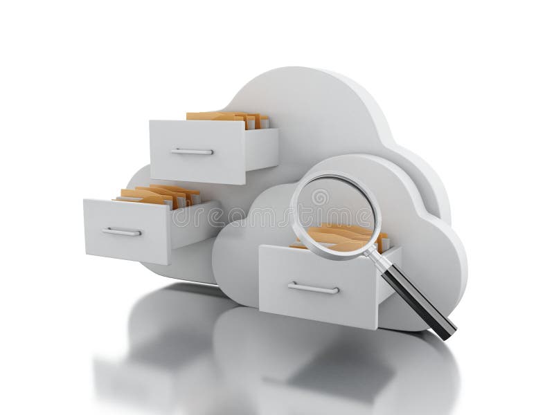 3d File storage in cloud. stock illustration. Illustration of ...