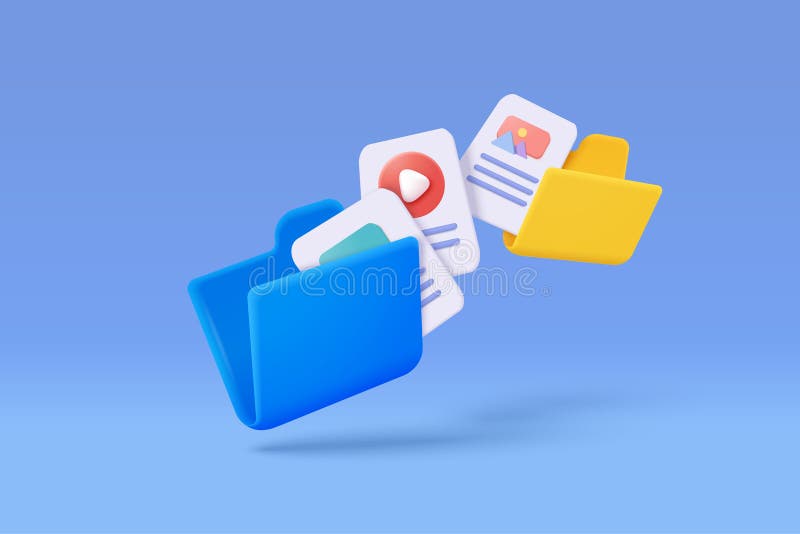 3d File Transfer of Document in Folder, File Transfer Encrypted Form ...