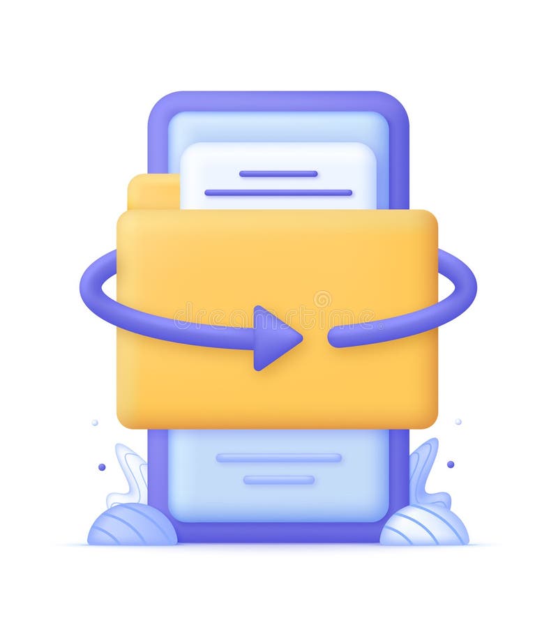 3d File Transfer Of Document In Folder Files Transferred Encrypted Form Backup Of Information