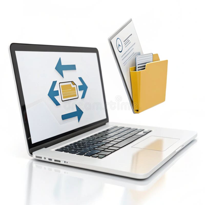 3D File Transfer Isolated on Transparent Background Stock Illustration ...