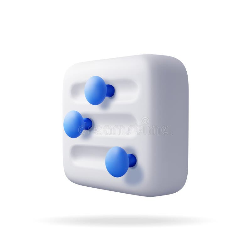 3D Filter Button Icon Isolated on White Stock Vector - Illustration of ...