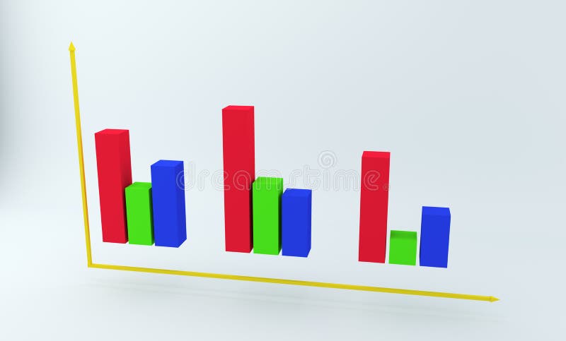 3D Financial Colorful Chart. 3D Rendering. Stock Illustration ...