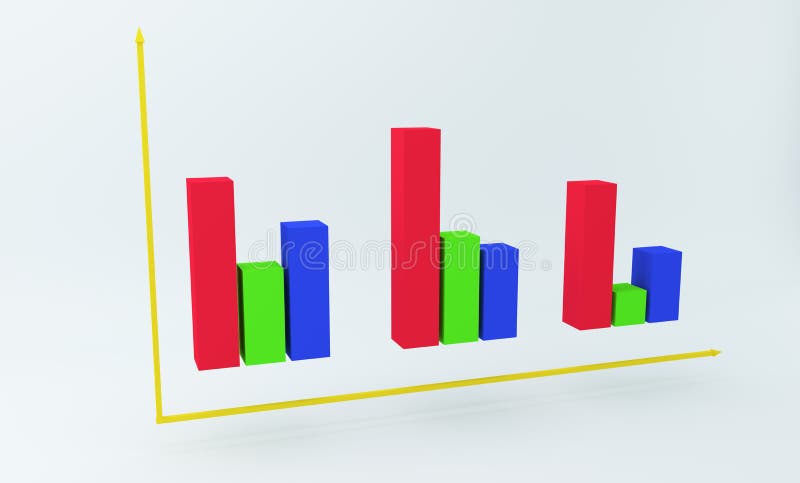 3D Financial Colorful Chart. 3D Rendering. Stock Illustration ...