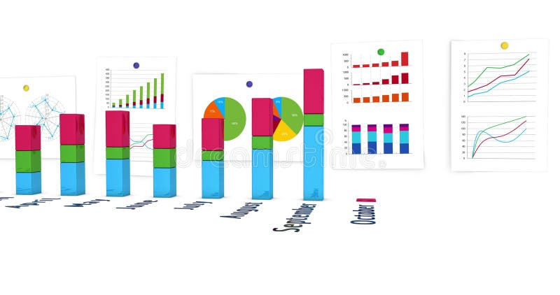 Monthly Growth Graph on the Alpha Channel. Stock Video - Video of ...