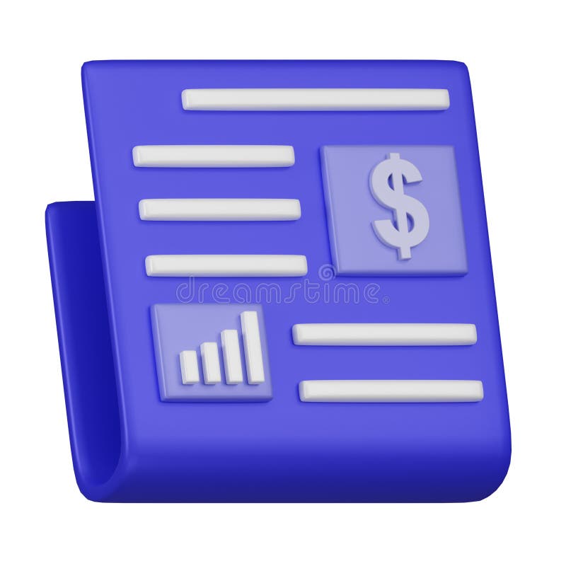 3D Financial News Document Icon Stock Photo - Illustration of budget ...