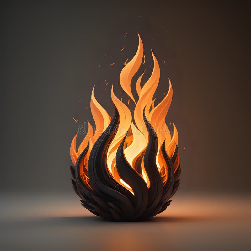 3d Fire with Flames- Generated by Ai Stock Illustration - Illustration ...