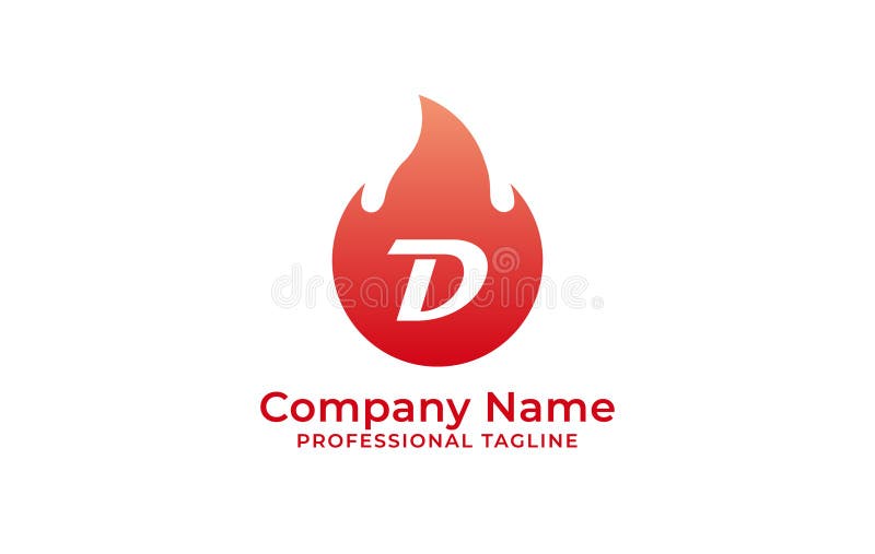 D on Fire Logo Design Template, D Logo in Fire Flame, Vector Eps File ...