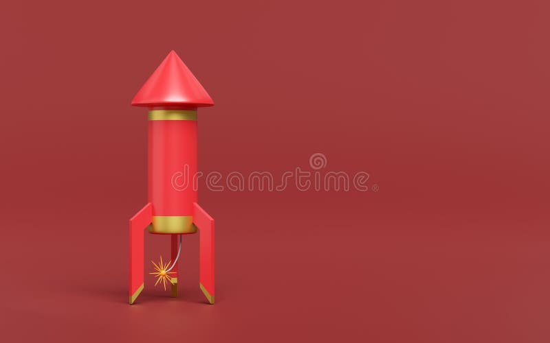 3d Firework Rocket for Festive Chinese New Year Holiday. 3d Render ...