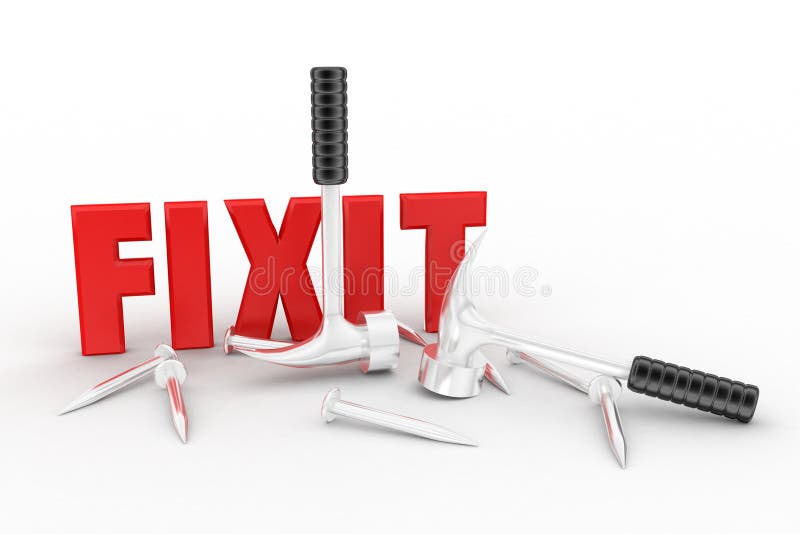 Fix it Computer Key Repair Instructions Advice Stock Illustration ...