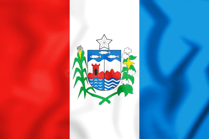 3D Flag of Alagoas, Brazil. Stock Illustration - Illustration of close ...