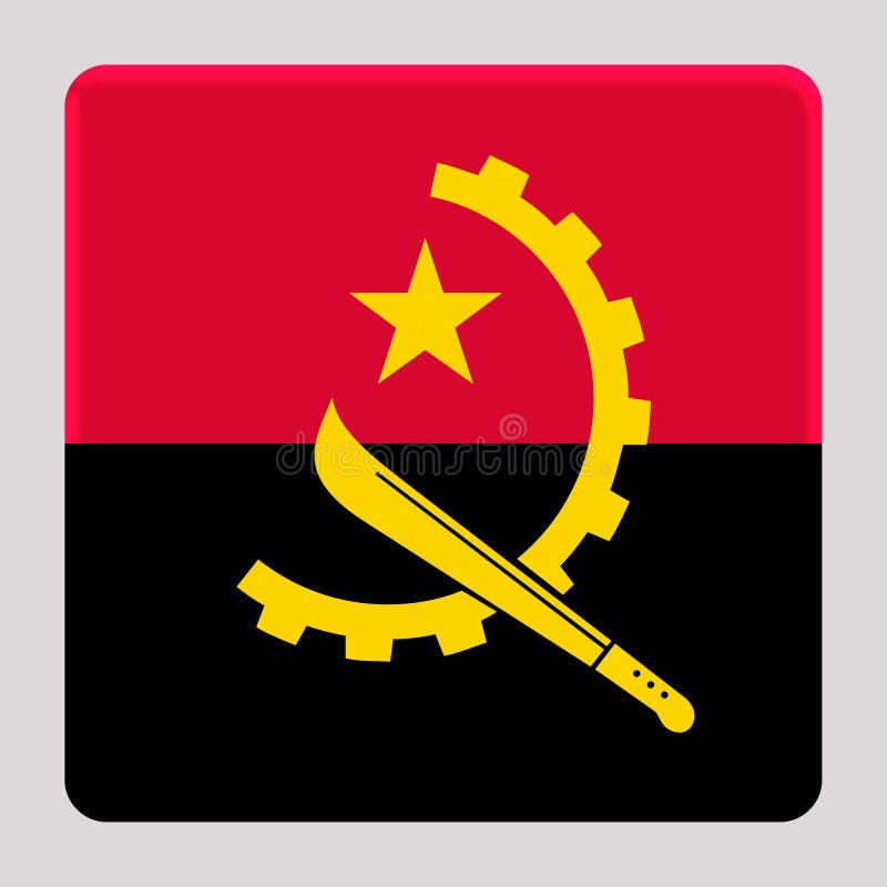 3D Flag of Angola on Square Stock Photo - Image of national, country ...