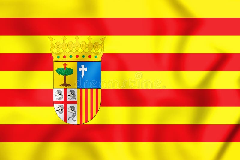 Flag of Aragon, Spain. stock illustration. Illustration of full - 40095008