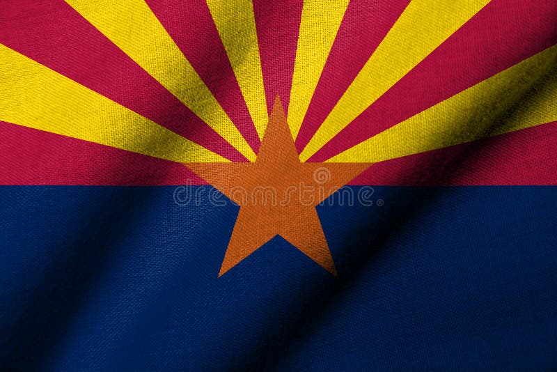 3D Flag of Arizona waving stock illustration. Illustration of design ...