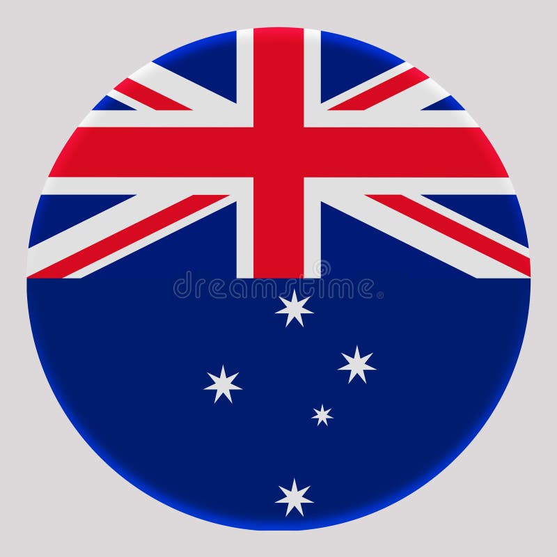 3D Flag of Australia on Circle Stock Illustration - Illustration of ...