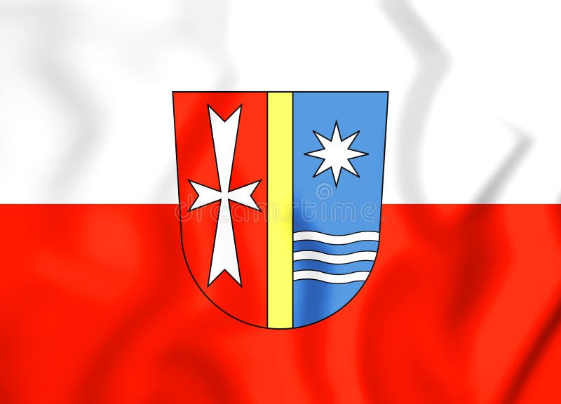 3d Flag Of Bad Durrheim Baden Wurttemberg Germany Stock Illustration