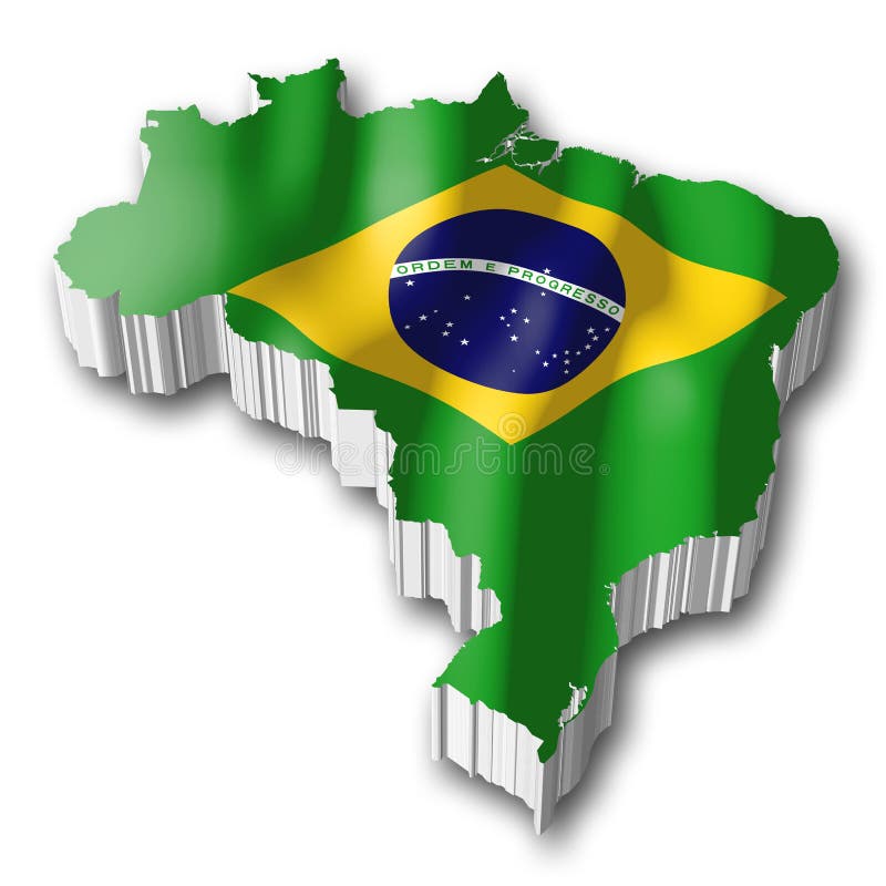 Brazil Country Shape 3d Illustration Stock Illustrations – 691 Brazil ...