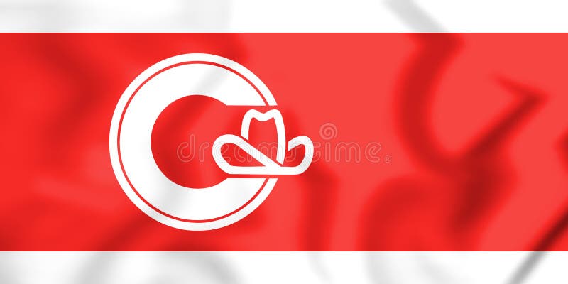 3D Flag of Calgary & X28;Alberta& X29;, Canada. Stock Illustration ...