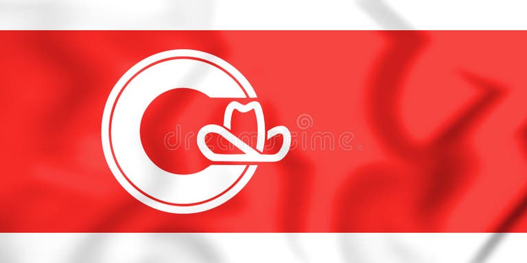 3D Flag of Calgary & X28;Alberta& X29;, Canada. Stock Illustration ...