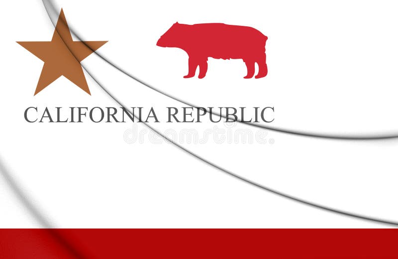 Flag of California Republic. 3D Illustration Stock Illustration ...
