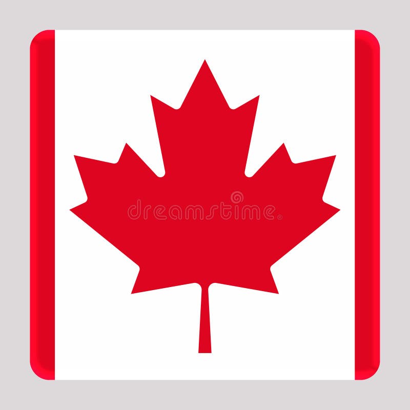 3D Flag of Canada on Square Stock Image - Image of abstract, metallic ...