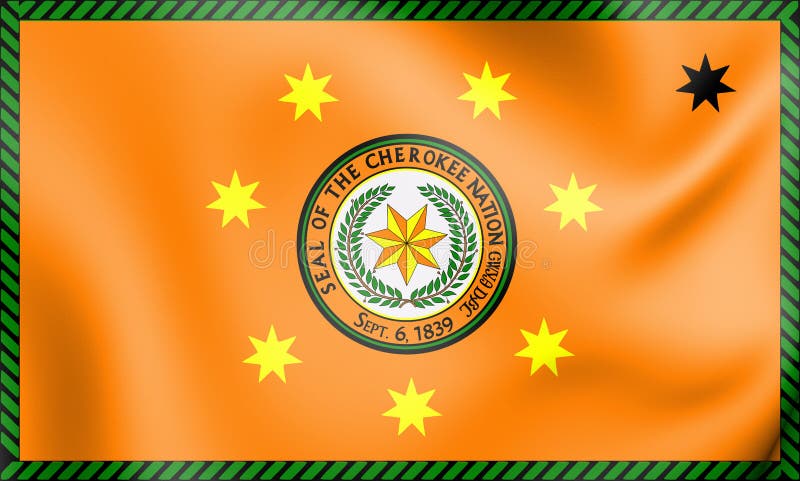 3D Flag of Cherokee Nation. Stock Illustration - Illustration of ...