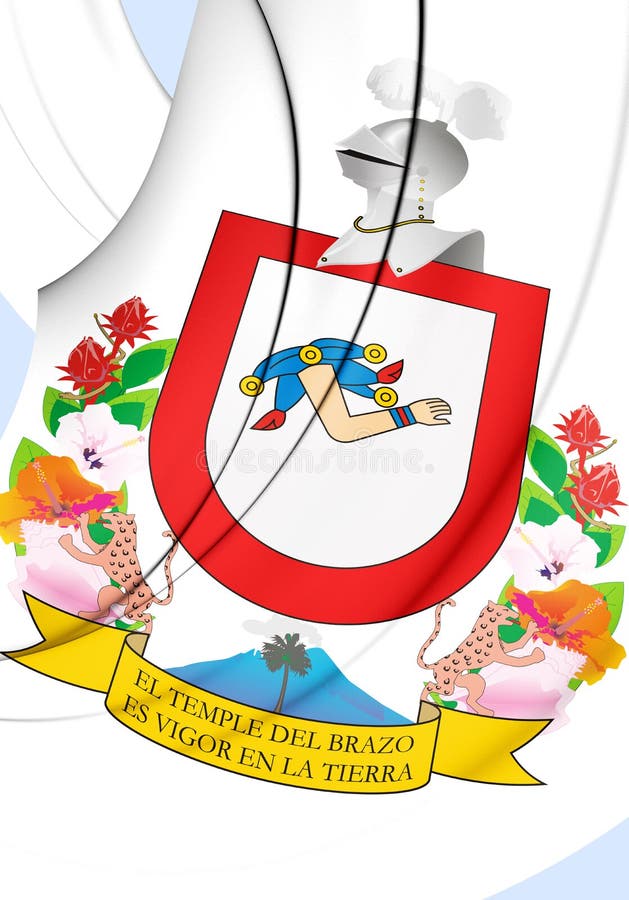 3D Flag of Colima, Mexico stock illustration. Illustration of curve ...