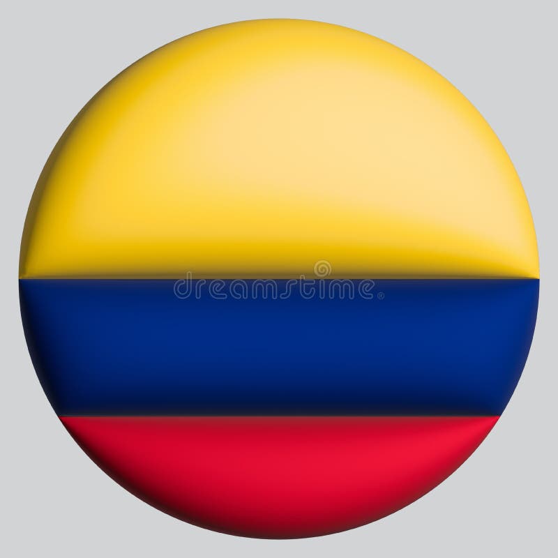 3D Flag of Colombia on Circle Stock Illustration - Illustration of ...